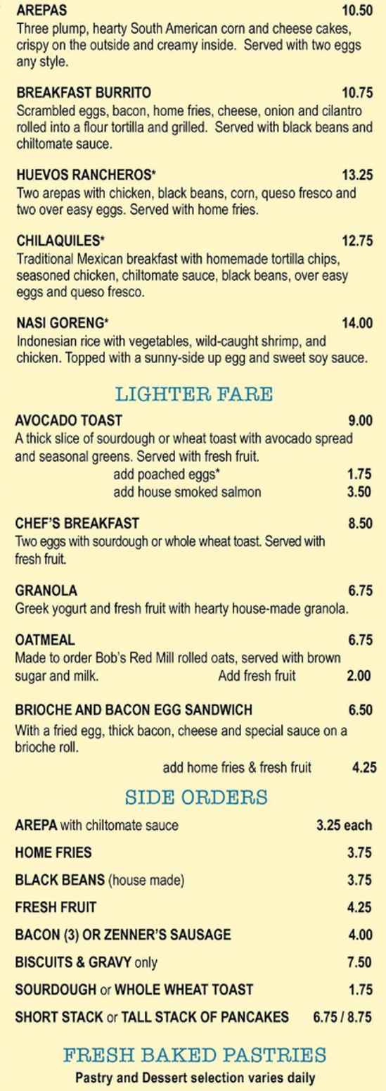 Osprey Cafe Menu, Seaside, OR