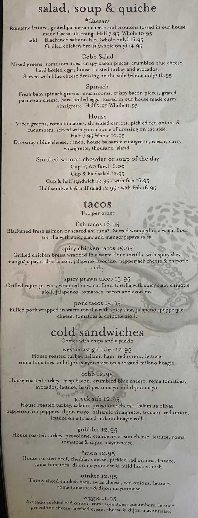 Cafe Stephanie Menu, Newport, OR