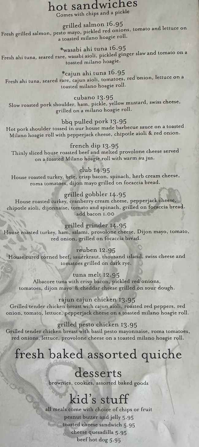 Cafe Stephanie Menu, Newport, OR