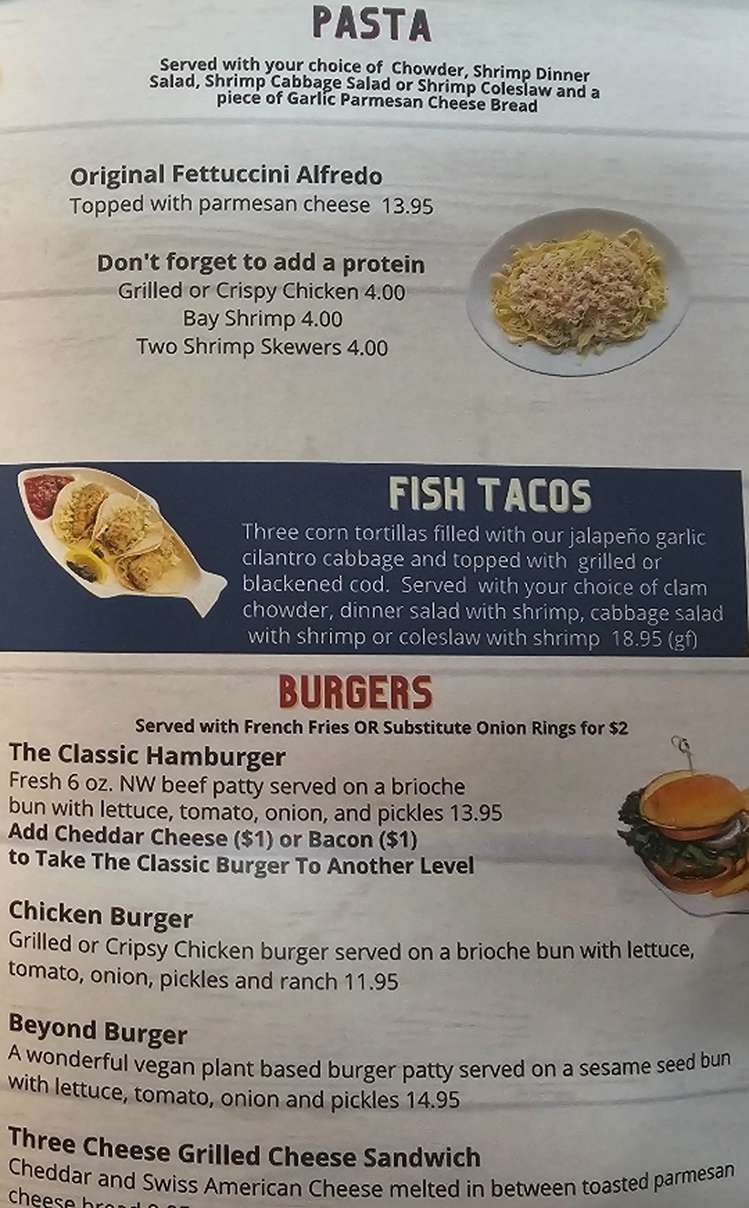 Mo's Seafood & Chowder Menu, Newport, OR