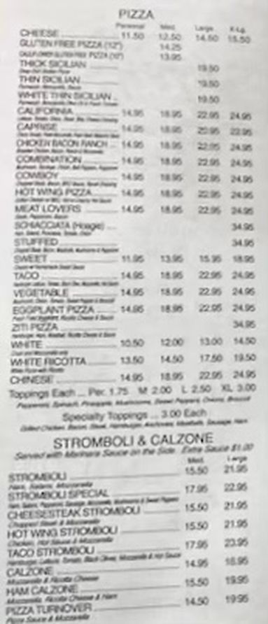 Amigos Pizzeria & Mexican Menu, Danville, PA