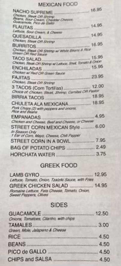 Amigos Pizzeria & Mexican Menu, Danville, PA