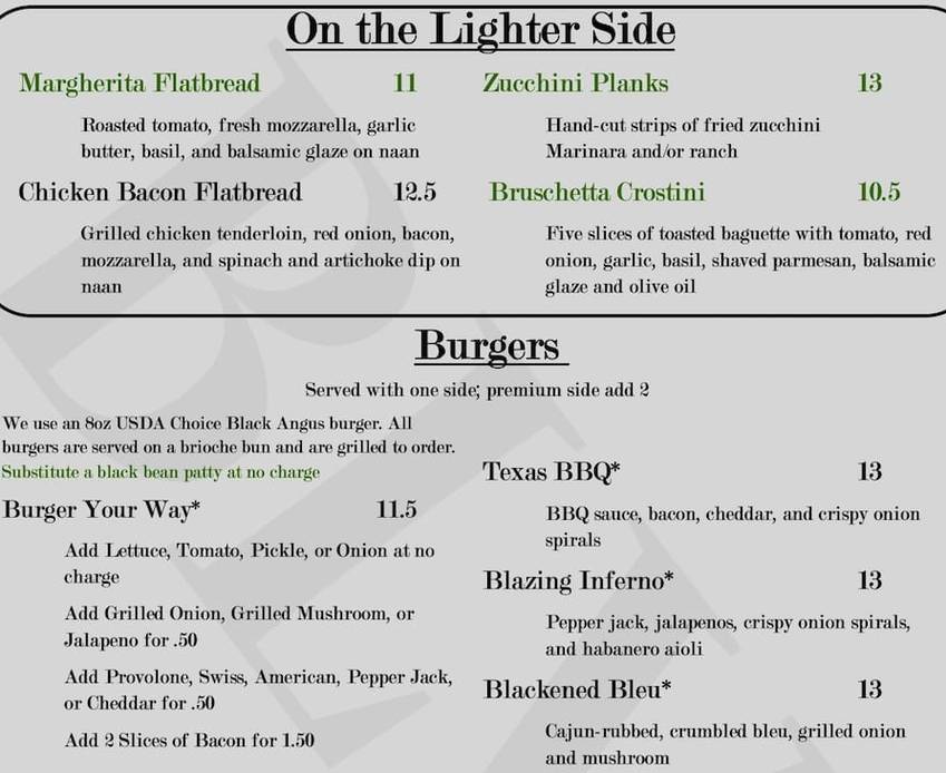 The Boulevard Grill Menu, Johnstown, PA