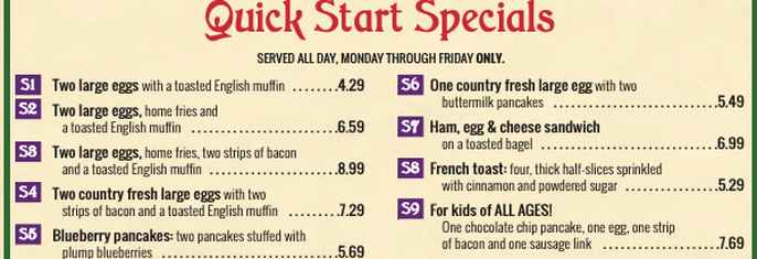 Original Waffle Shop West Menu, State College, PA