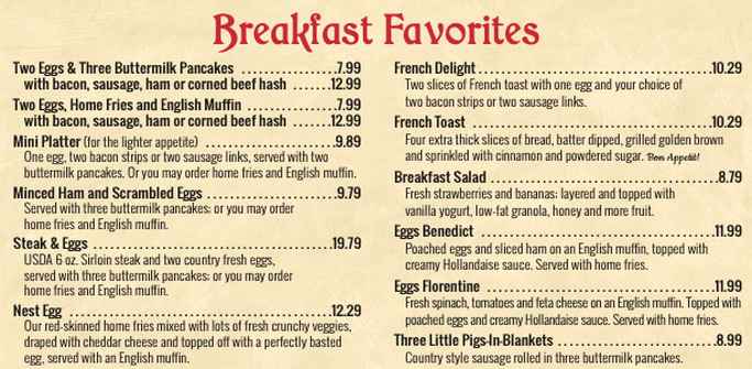 Original Waffle Shop West Menu, State College, PA