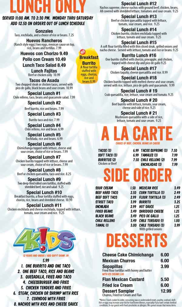 Don Patron Menu Williamsport PA Don Patron Menu Williamsport PA
