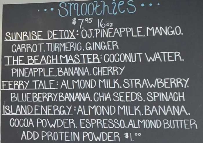 Odd Fellows Cafe Menu, New Shoreham, RI