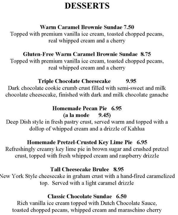 Calhoun Corners Menu, Clemson, SC