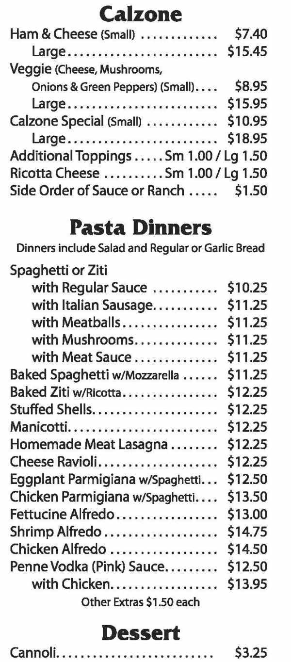 Frank's Pizza & Subs Menu, Lexington, VA