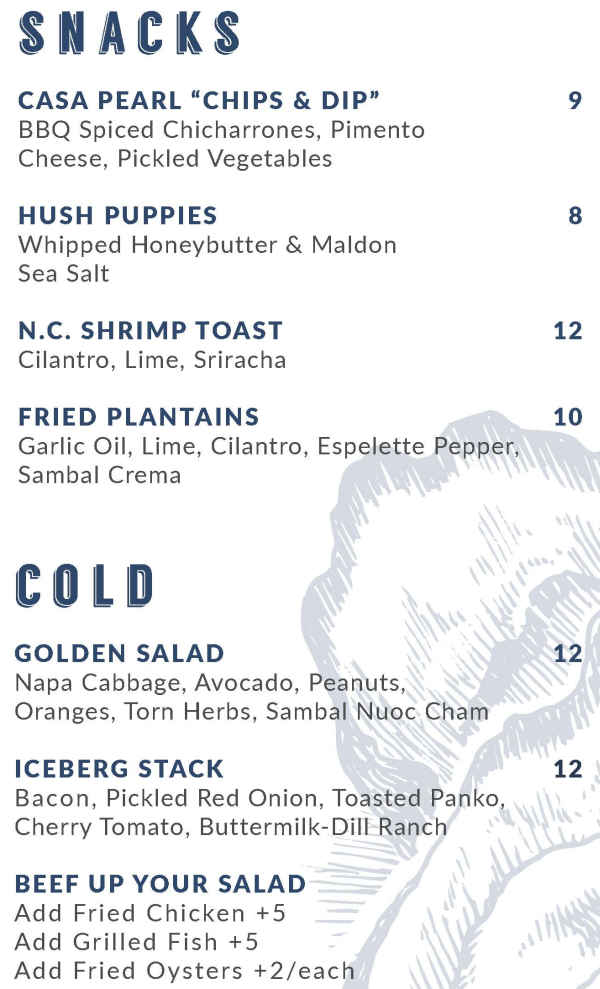 Casa Pearl Menu, Williamsburg, VA