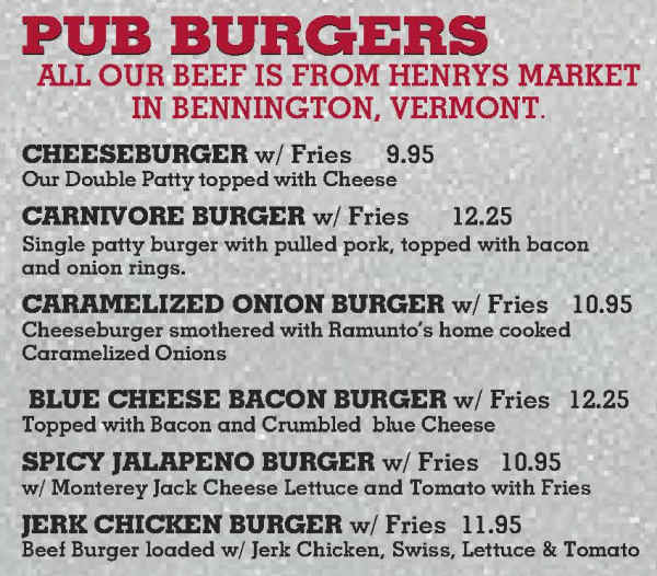 Ramunto's Brick Oven Pizza Menu, Bennington, VT