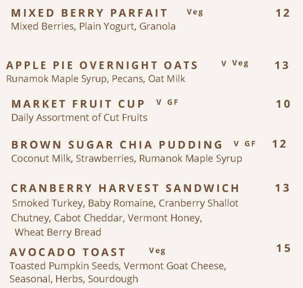Lily May's Cafe Menu, Burlington, VT