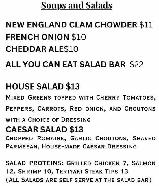 The Lighthouse Restaurant Menu, Colchester, VT