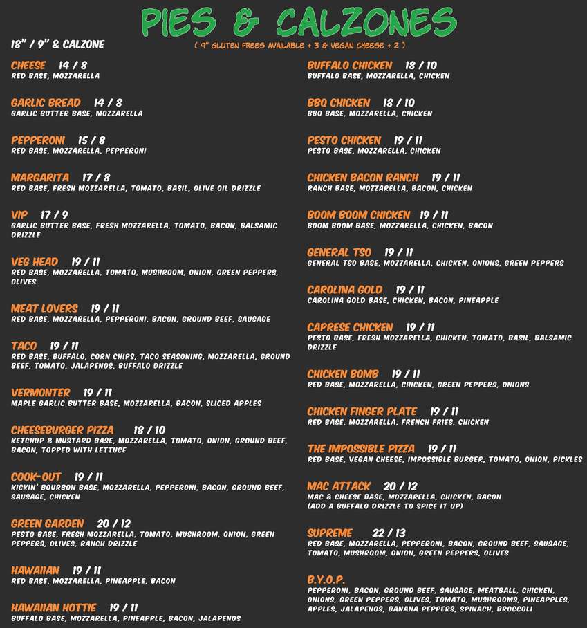 Third Place Pizzeria Menu, Castleton, VT