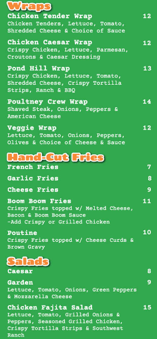 Third Place Pizzeria Menu, Castleton, VT