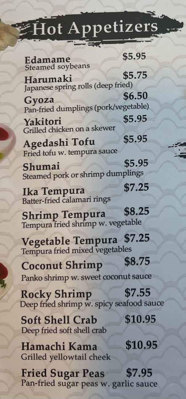 Oyama Steak & Sushi Menu, Ellensburg, WA