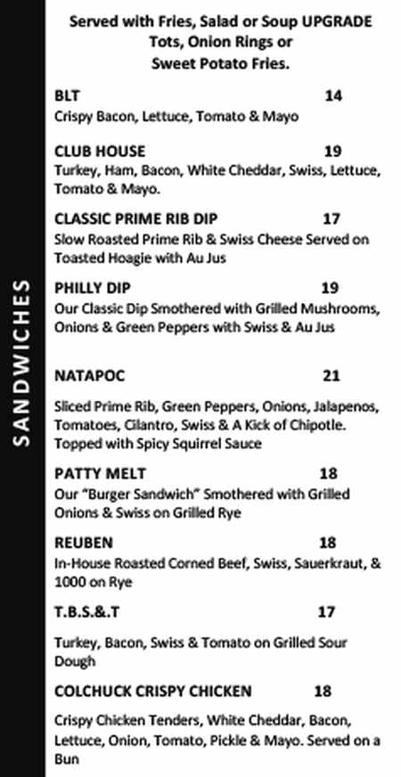Squirrel Tree Restaurant Menu, Leavenworth, WA