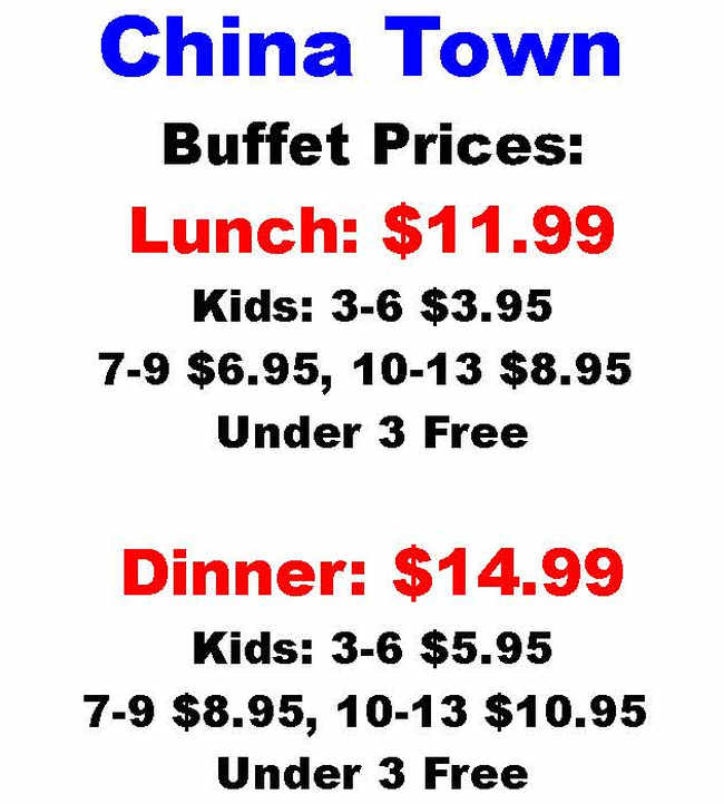 China Town Menu, Cody, WY